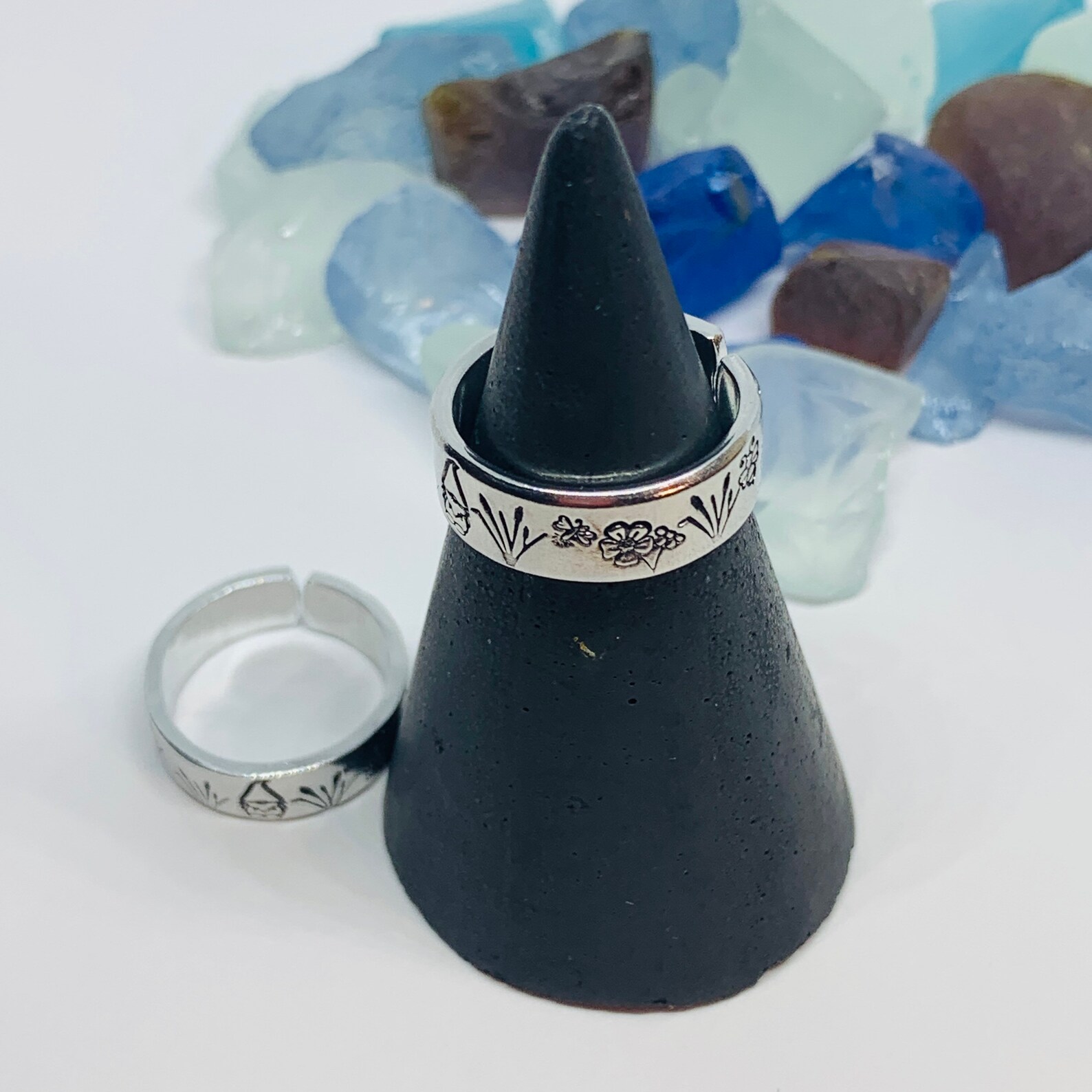 Gnome Garden Hand Stamped Ring Gnomies Ring Gift for Her | Etsy