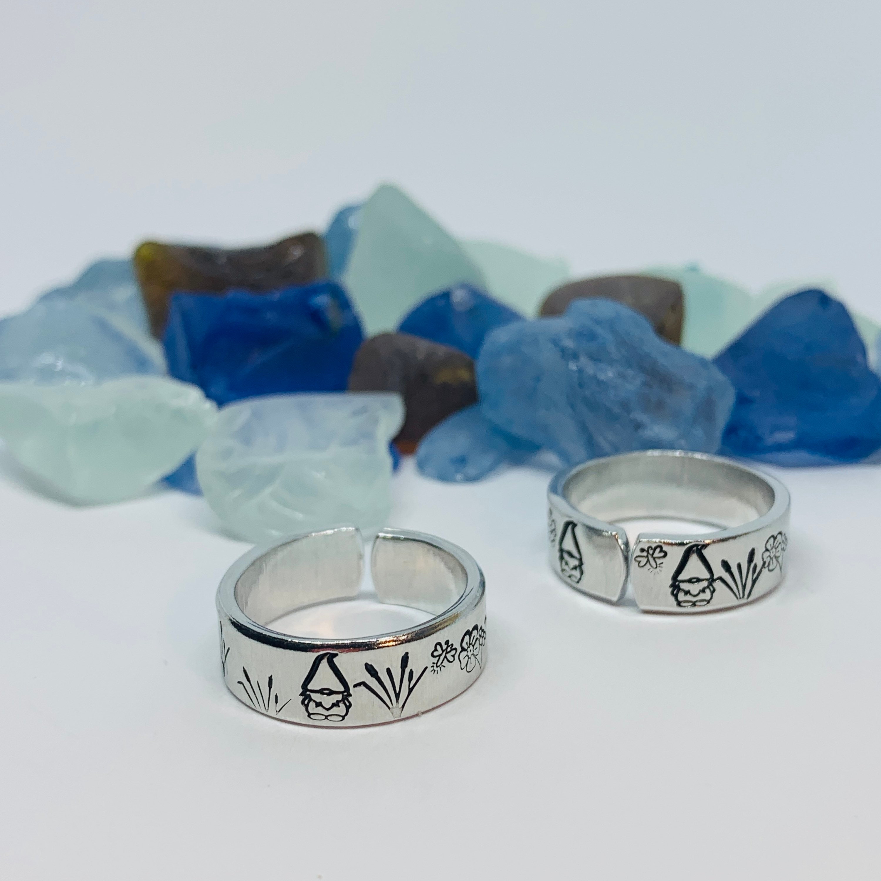 Gnome Garden Hand Stamped Ring Gnomies Ring Gift for Her | Etsy