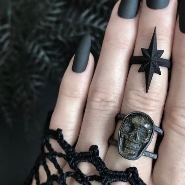 Skull Gem Ring - Etsy
