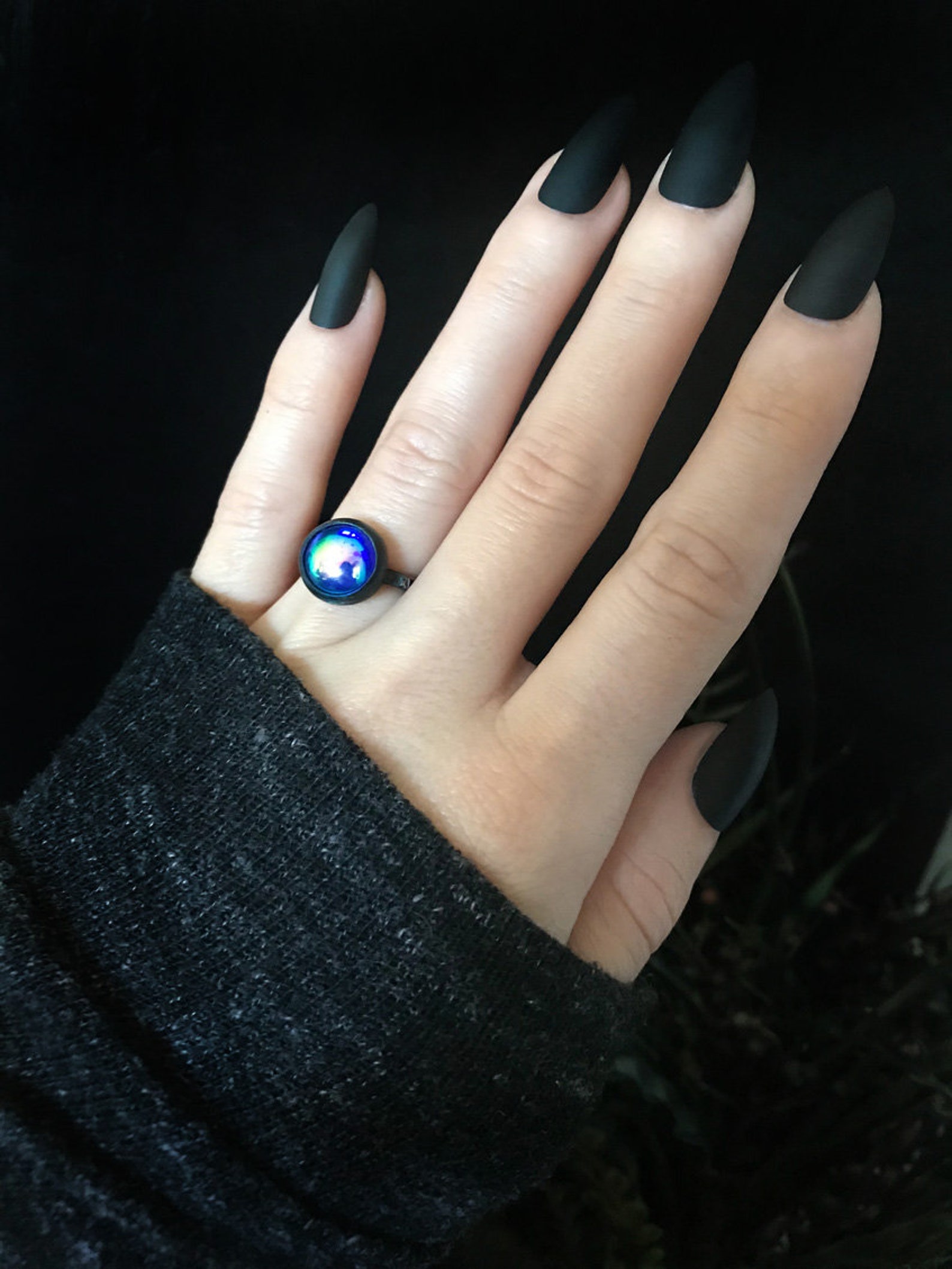 Planet Neptune Ring Iridescent Blue and Purple Glass Ring | Etsy