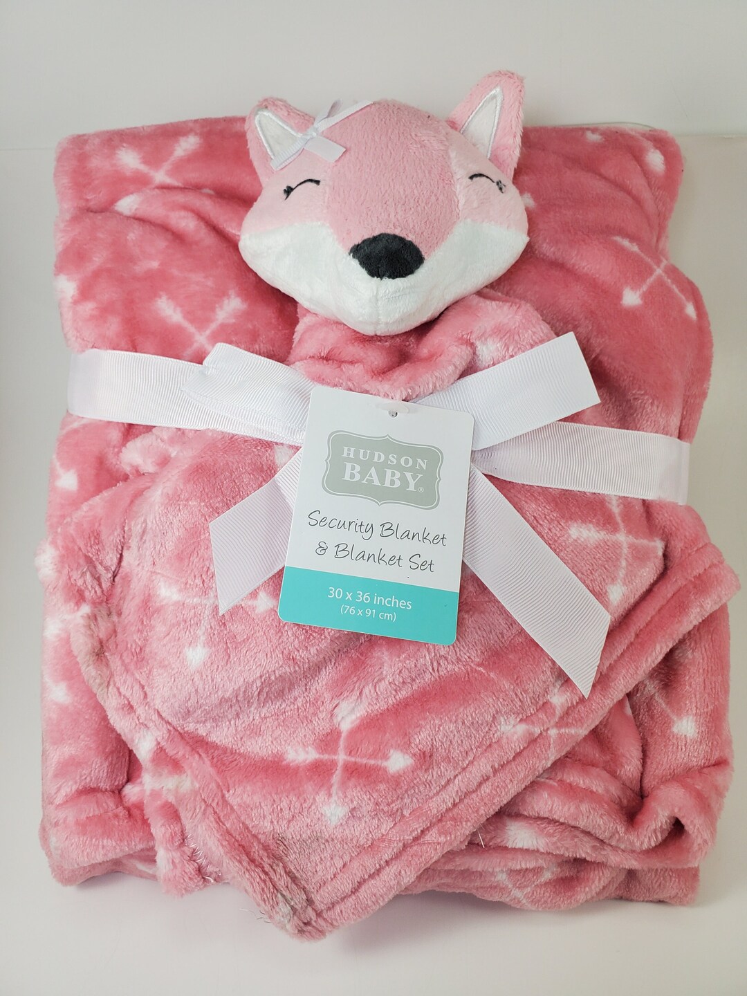 Personalized Pink Baby Fox Blanket / Lovey Set, Embroidered Custom New ...