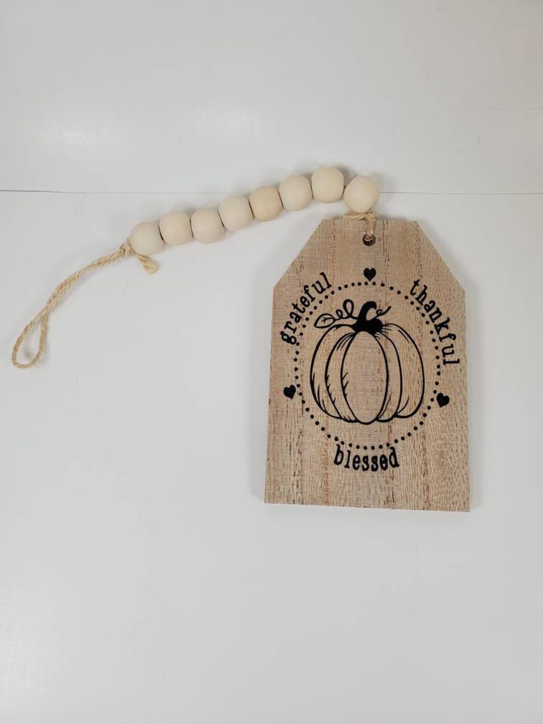 Tiered Tray Home Decor, Grateful, Thankful, Blessed, Wood Tag With Wood ...