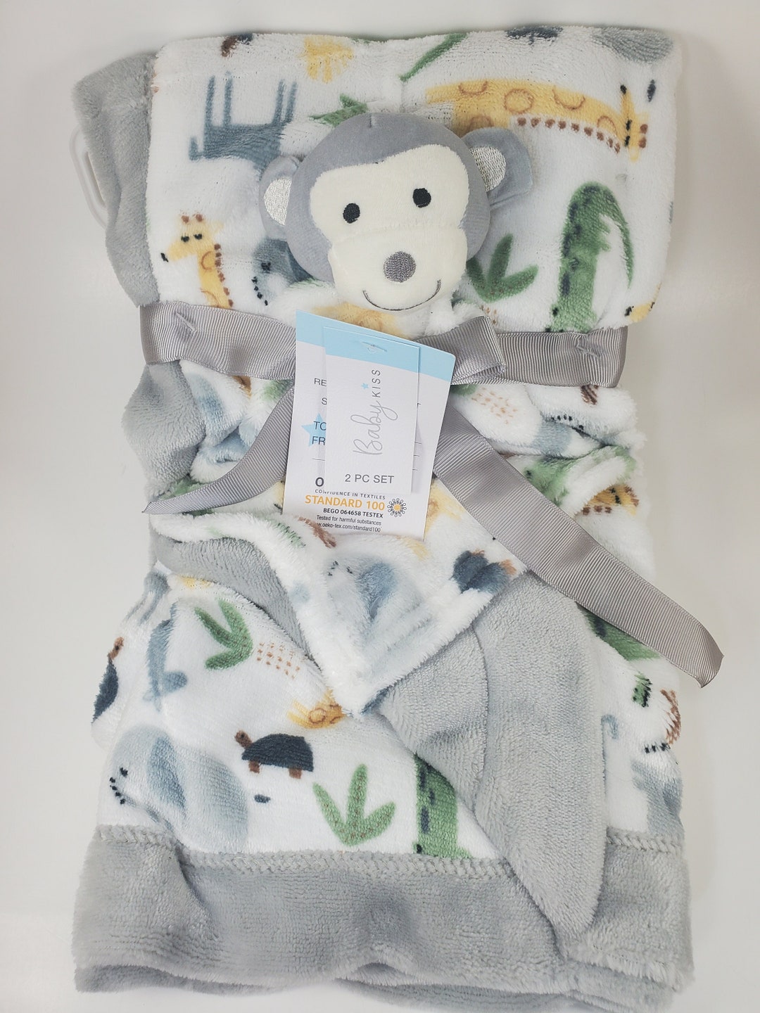 Personalized Monkey Baby Blanket, Lovey Security Blanket and Fleece ...