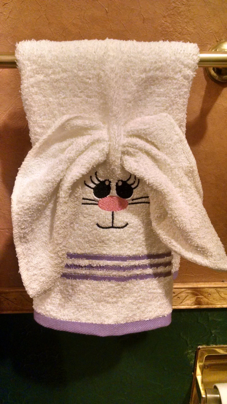 Pink Bunny Hand Towel, Bath Toy, Easter Gift, Easter Basket Stuffer ...
