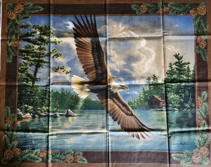 Eagle Fabric Panel, James Hautman by Cranston, Quality Quilters Cotton ...