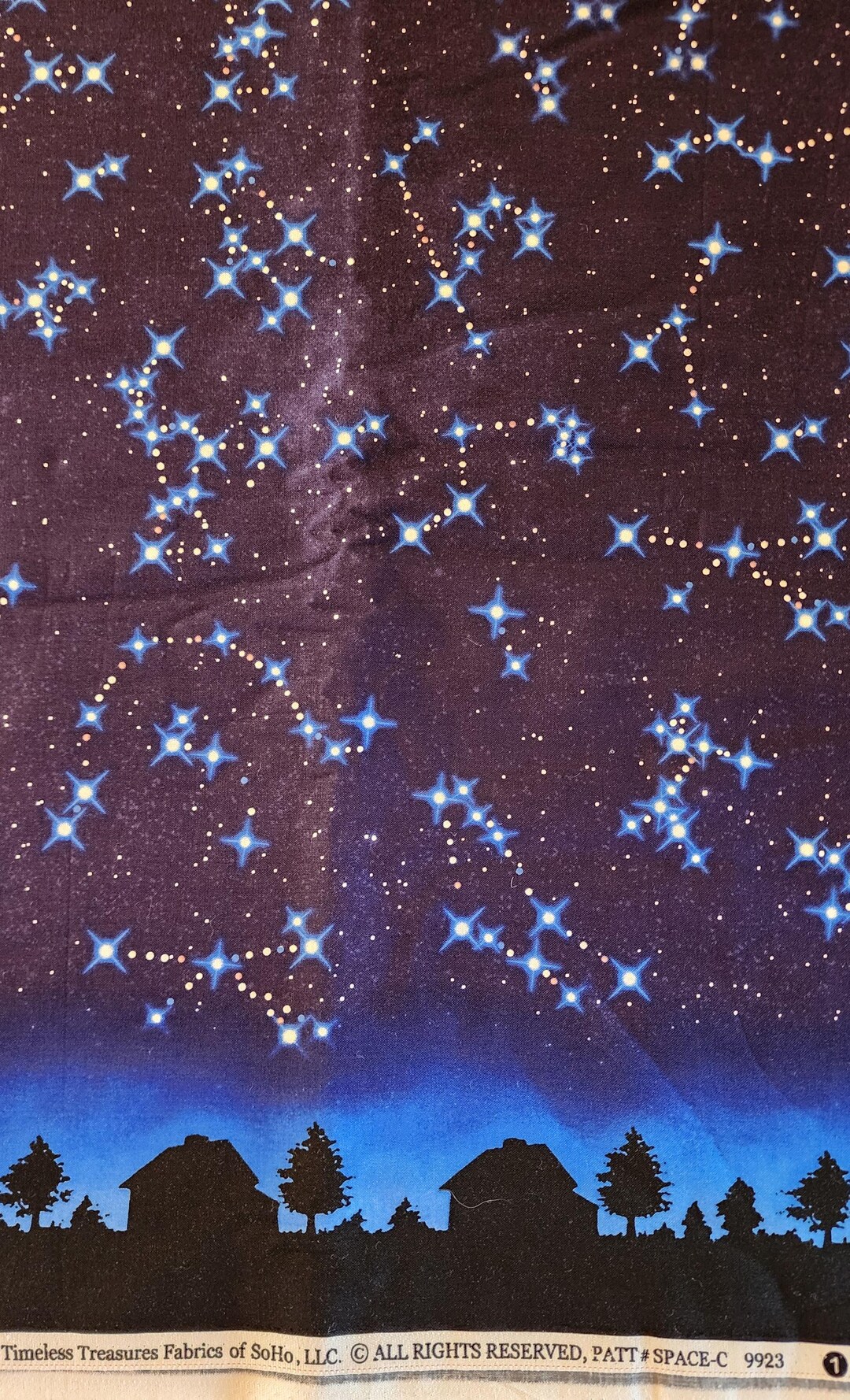 Constellation Night Sky Fabric, Timeless Treasures Fabrics of Soho ...