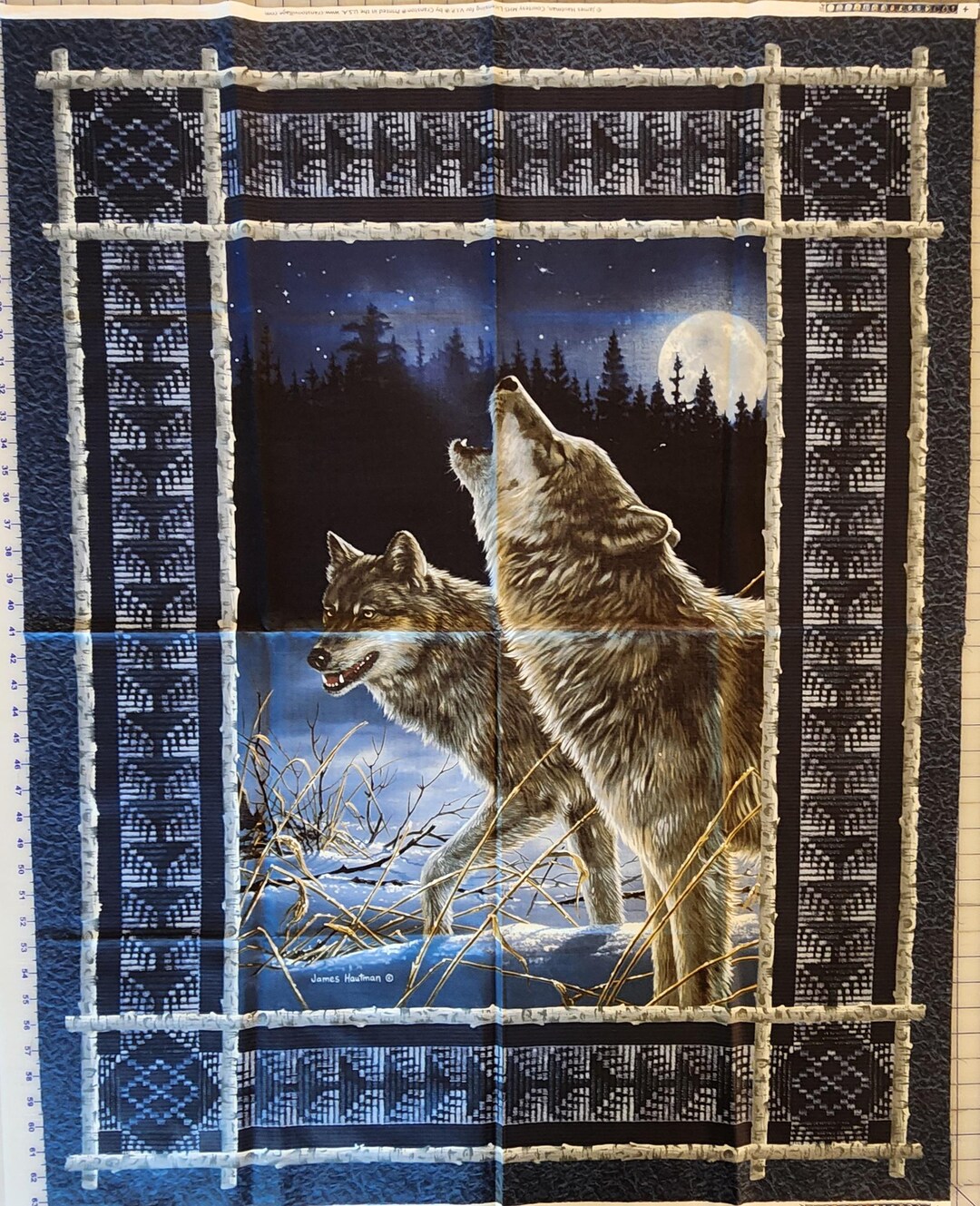 Blue and Grey Wolf Fabric Panel, James Hautman Courtesy of MHS ...
