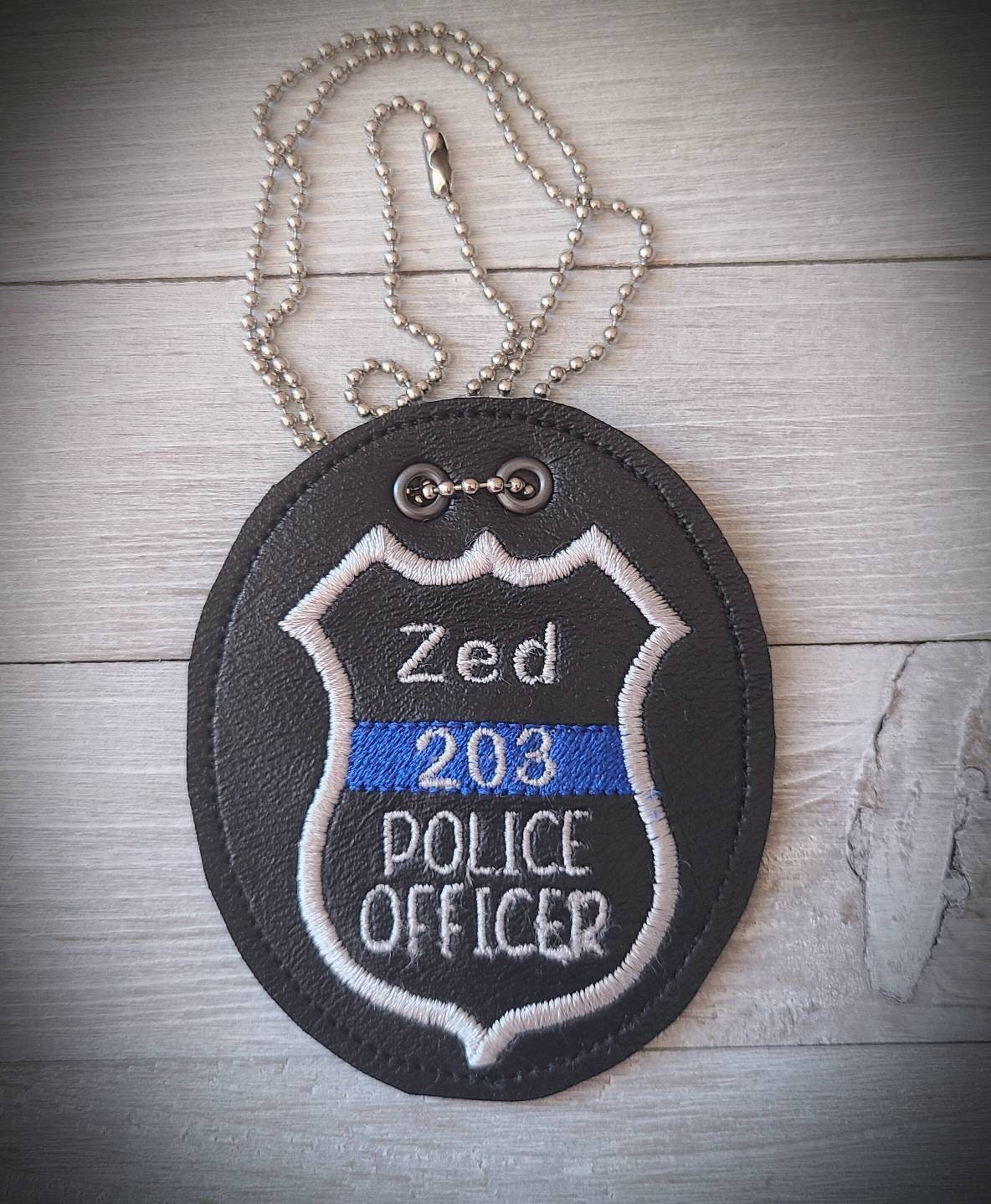 Personalized Junior Police Officer Badge Thin Blue Line | Etsy