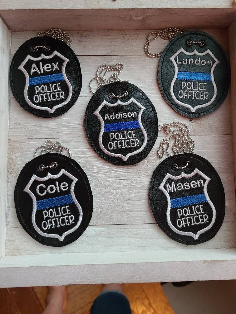 Personalized Junior Police Officer Badge Thin Blue Line | Etsy