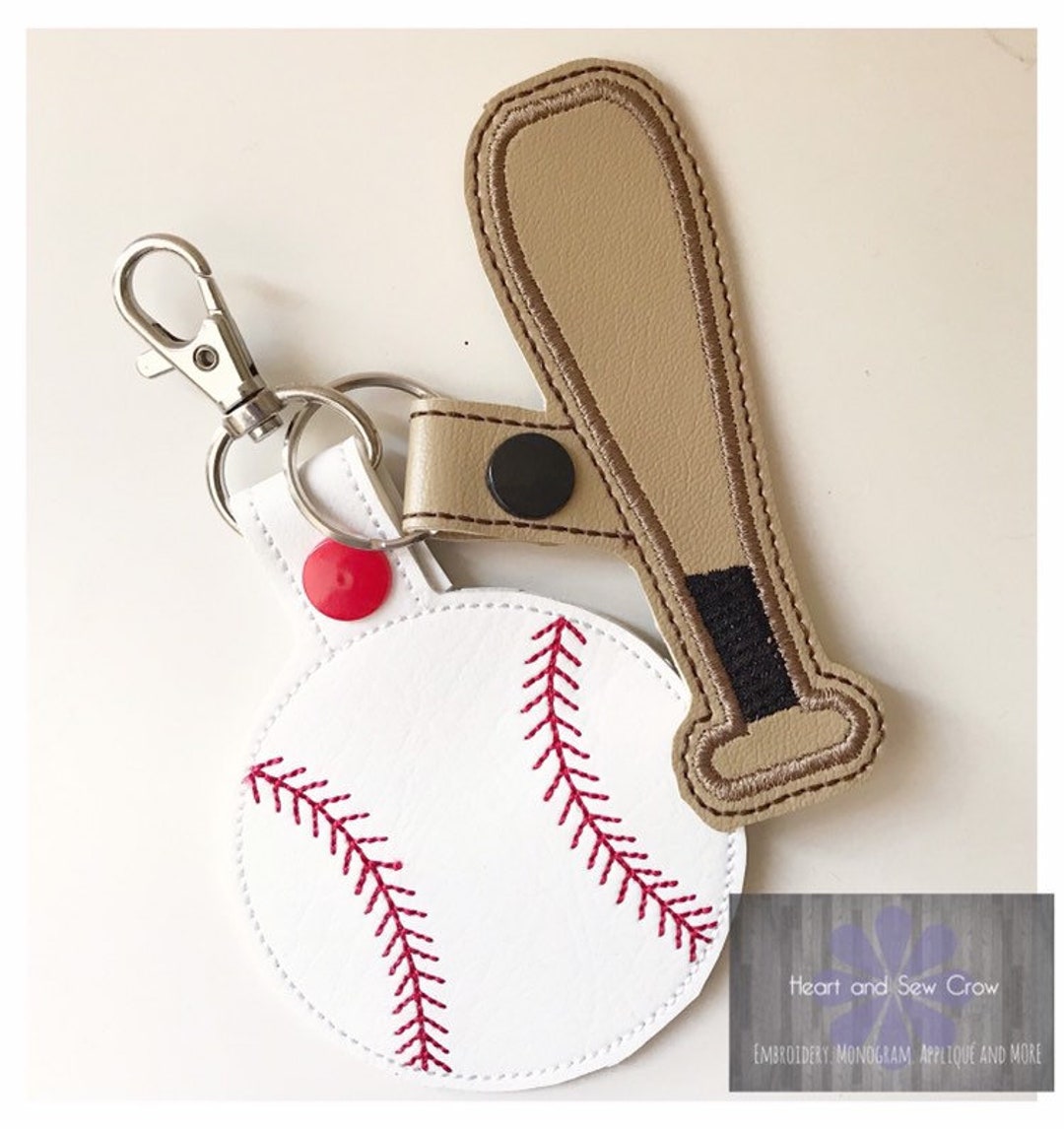 Baseball and Bat Keychain Bookback Accessory Clip - Etsy UK