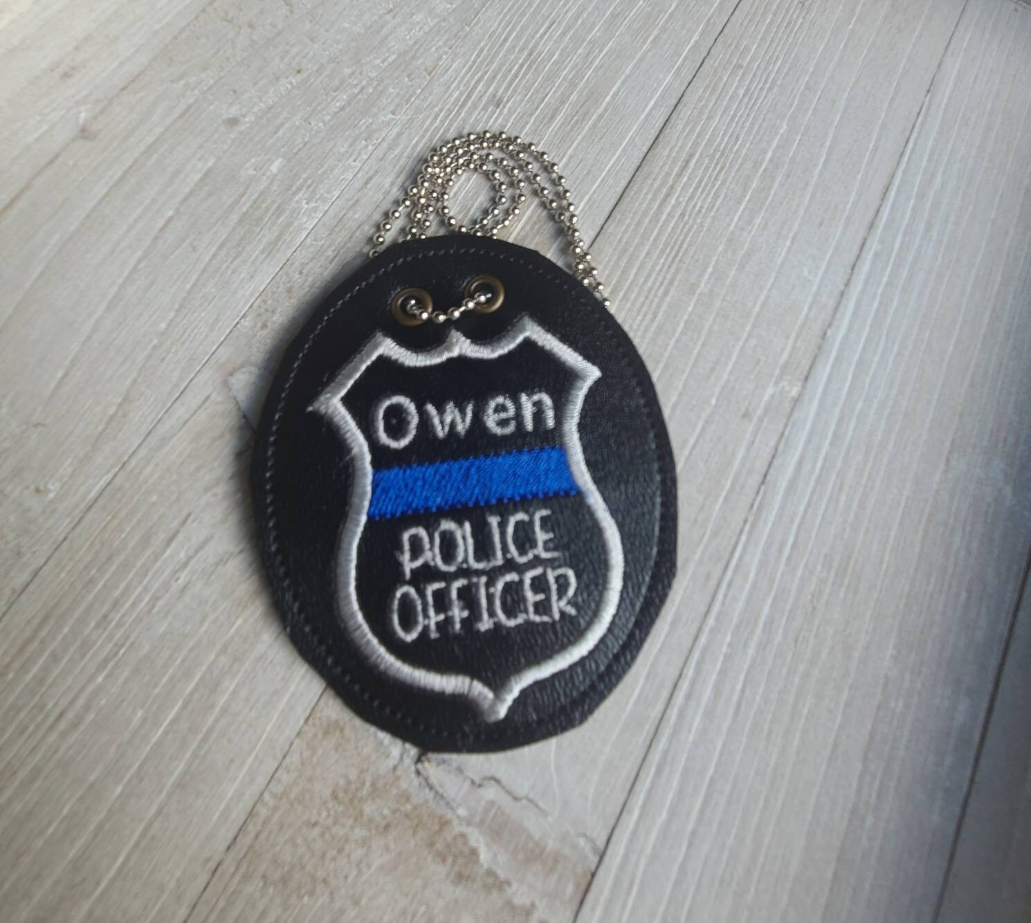 Personalized Junior Police Officer Badge Thin Blue Line - Etsy