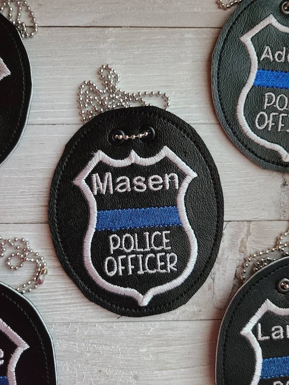 Personalized Junior Police Officer Badge Thin Blue Line | Etsy