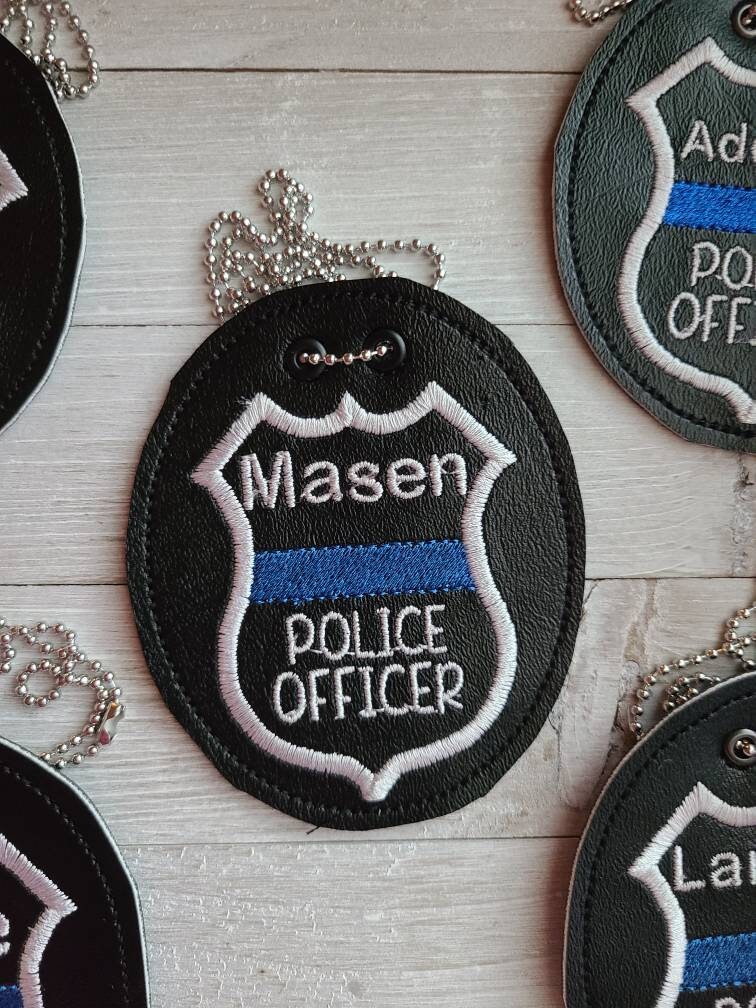 Personalized Junior Police Officer Badge Thin Blue Line | Etsy