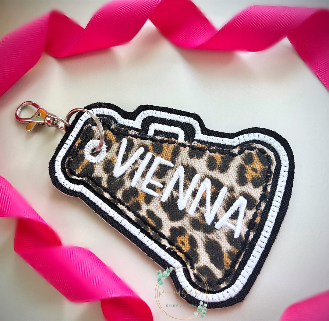 Cheer Bookbag Name Tag, Megaphone Bag Tag, Name Tag - Etsy