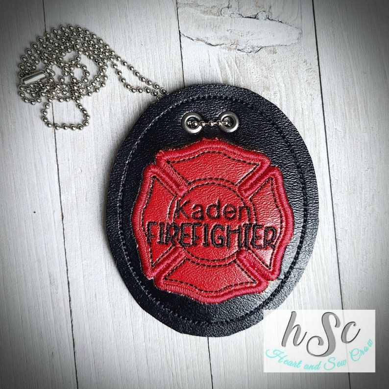 Personalized Junior Firefighter Badge Red Line Pretend Play | Etsy