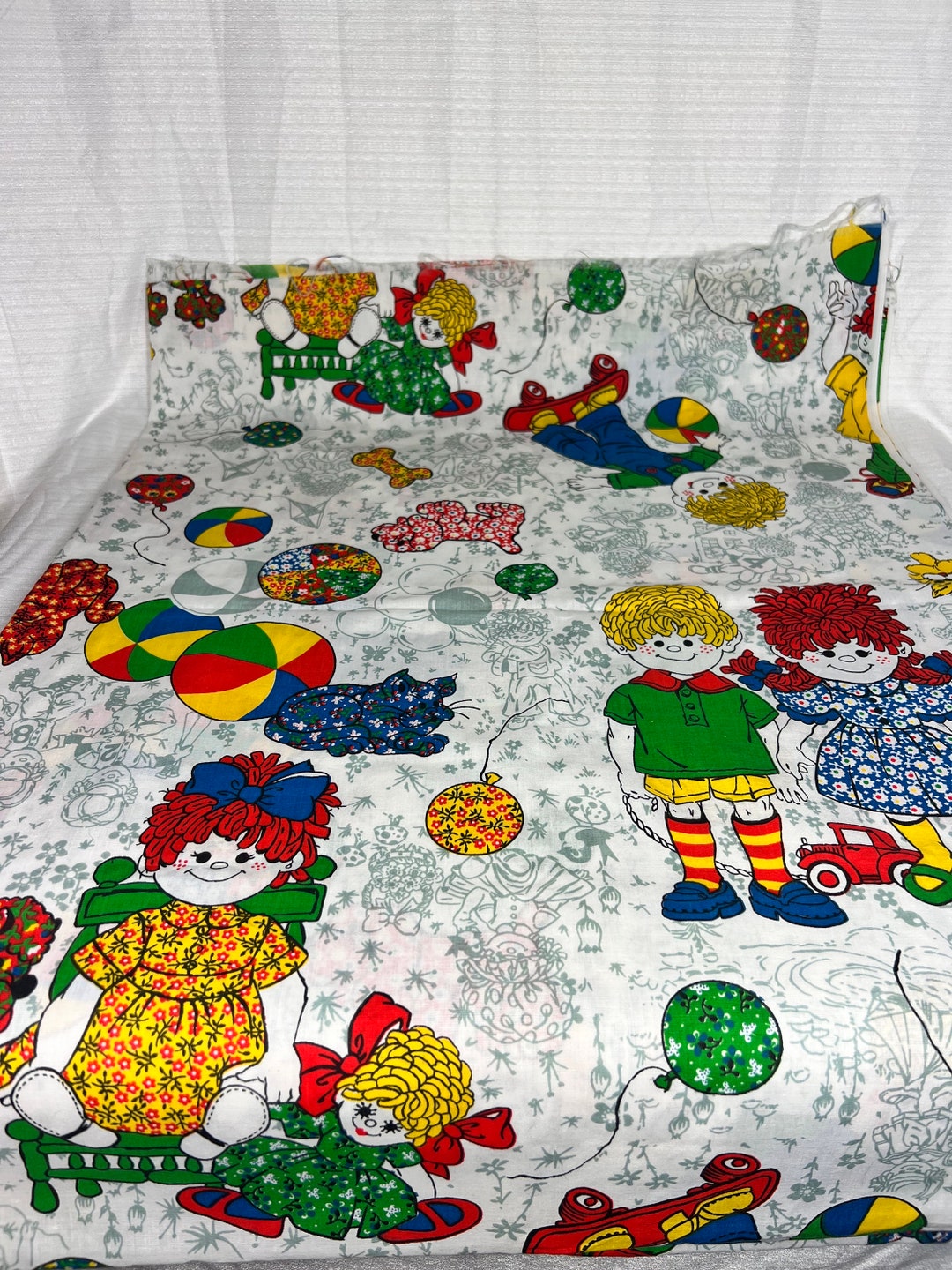 Vintage Calico Kids Toile Fabric - 1 Yard - Etsy