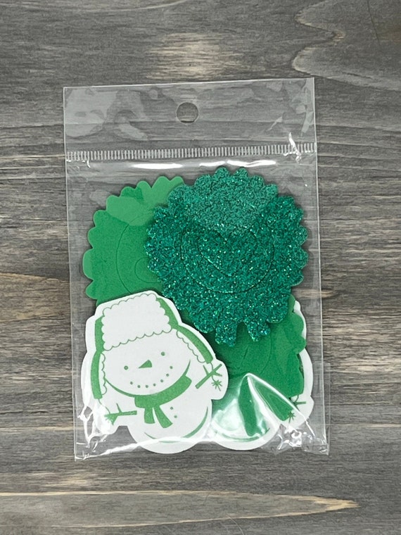 Foam Christmas Stickers Green Glitter Wreaths Green Snowmen - Etsy