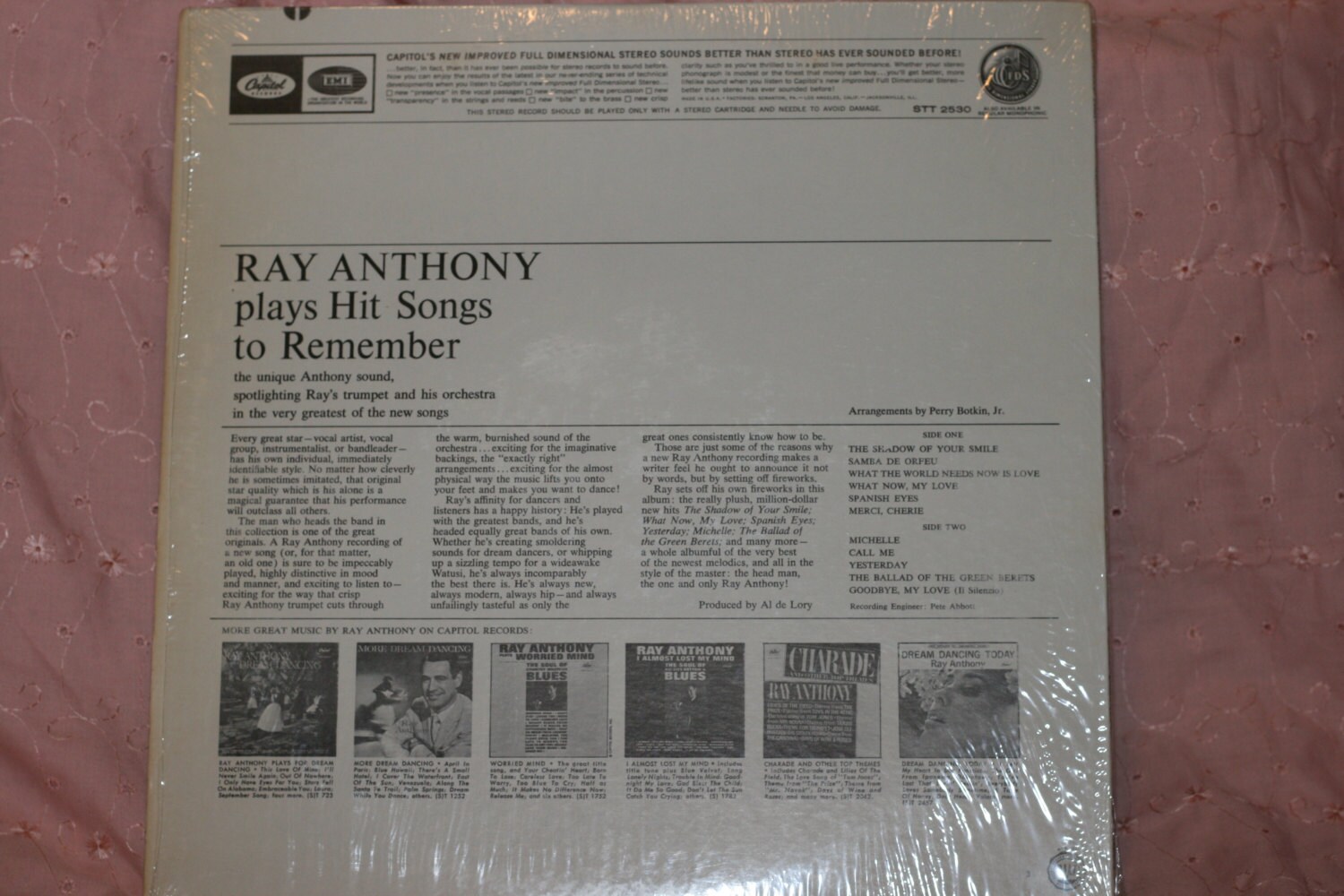 Ray Anthony Hit Songs to Remember Vinyl, Record, LP - Etsy