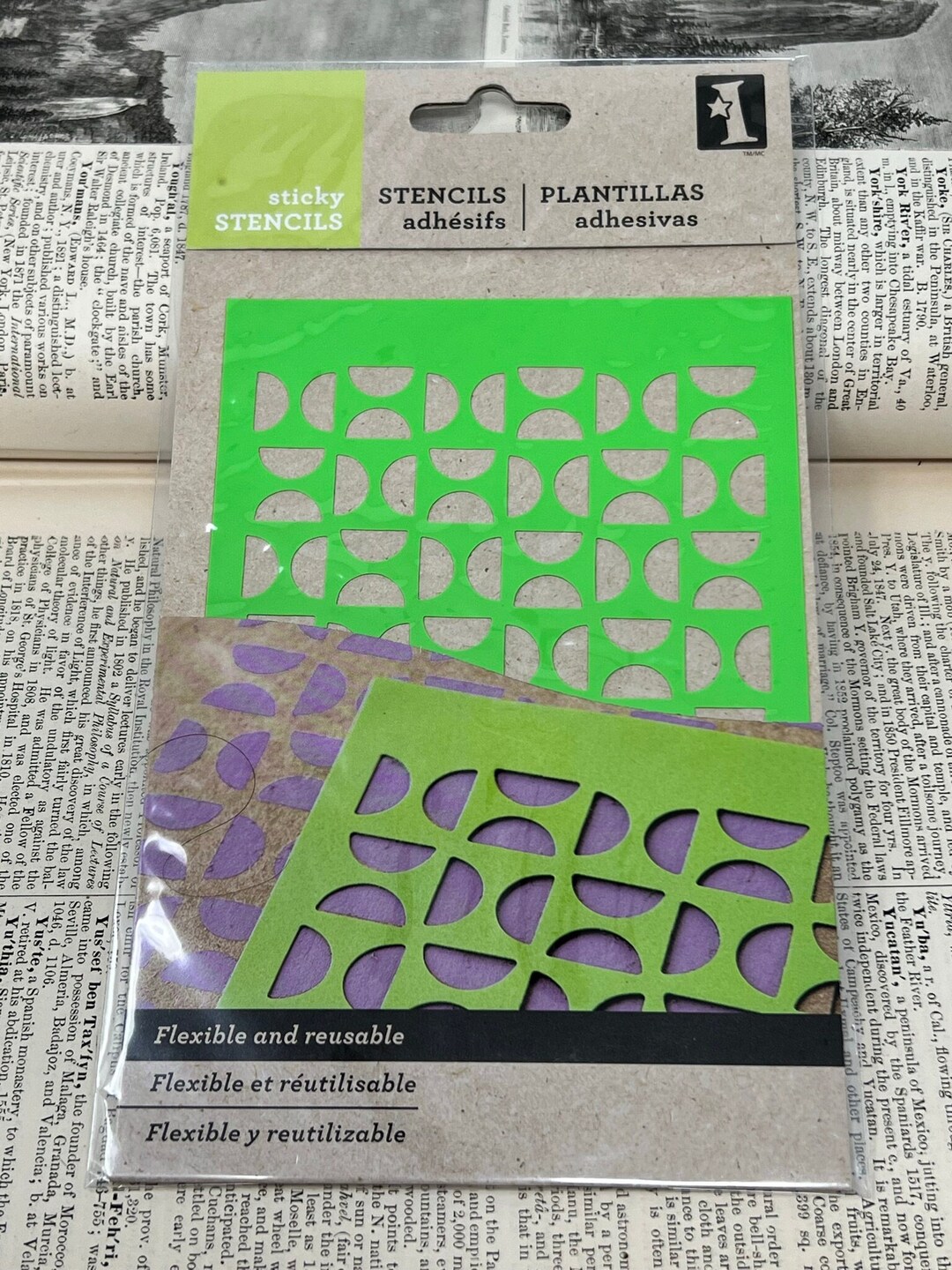 Inkadinkado Sticky Stencil - Flexible and Reusable - Retro Patern ...