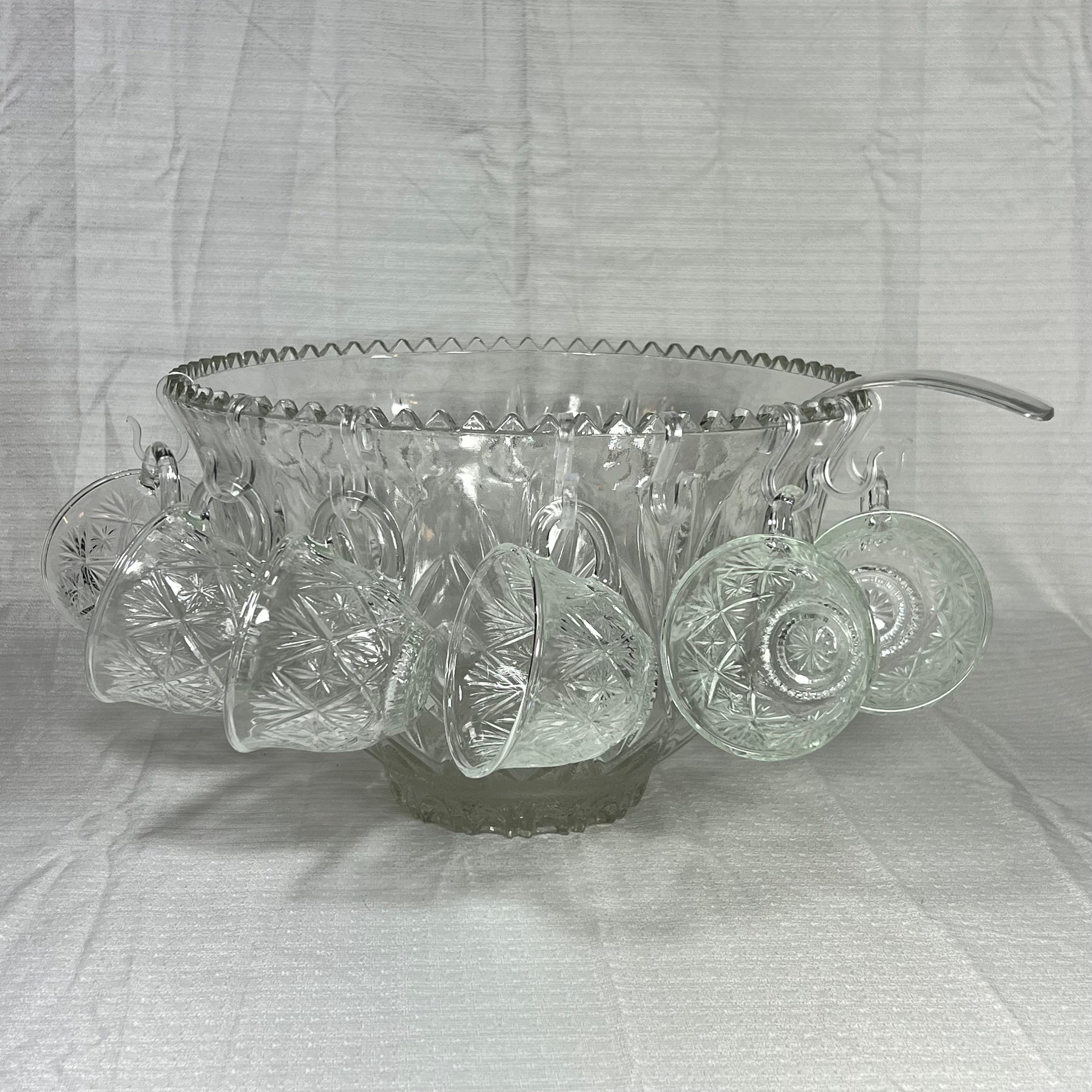 Hazel Atlas Lexington Punch Bowl Set Missing Two Cups - Etsy