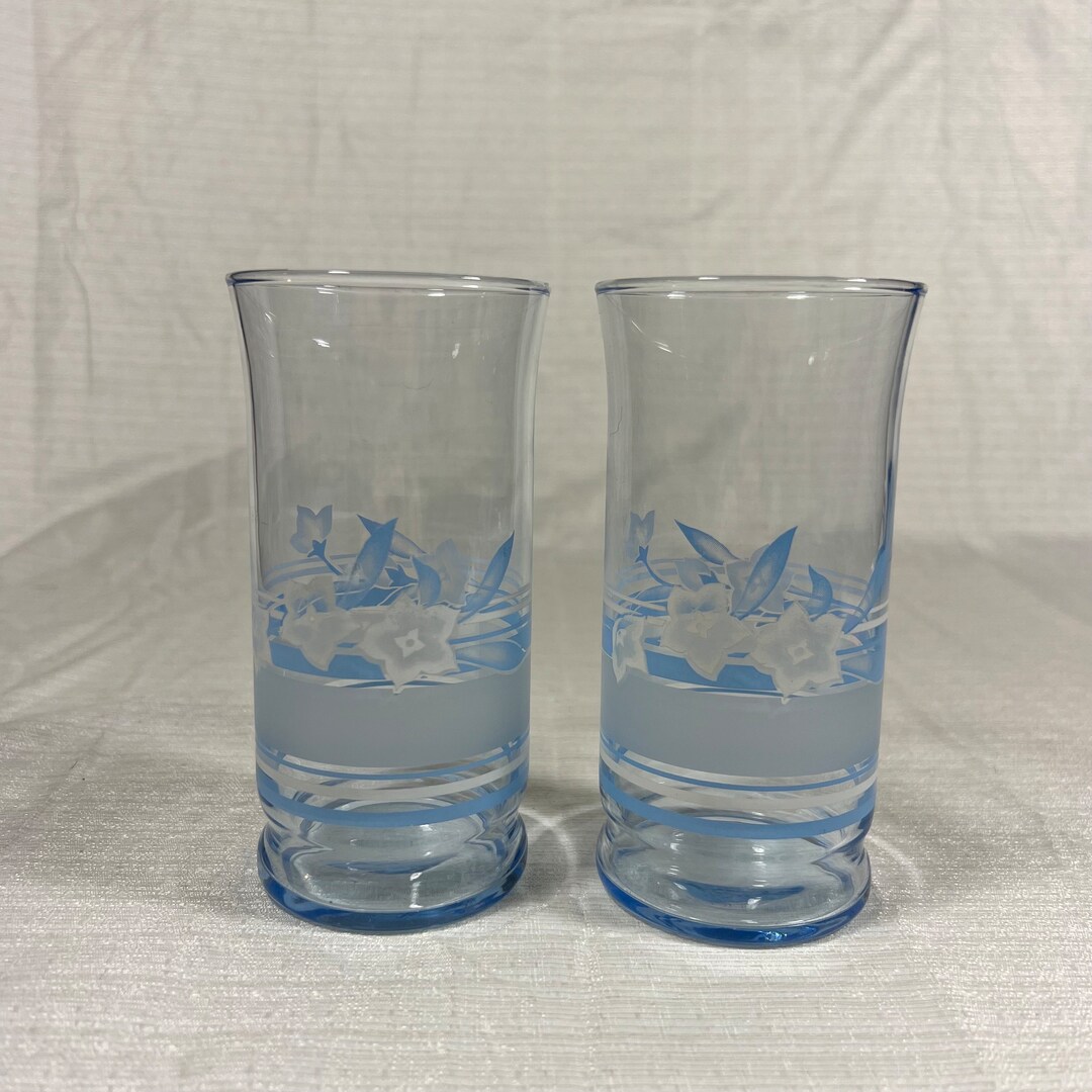 Libbey Misty Blue Arbor Glasses - Set of 2 - Etsy
