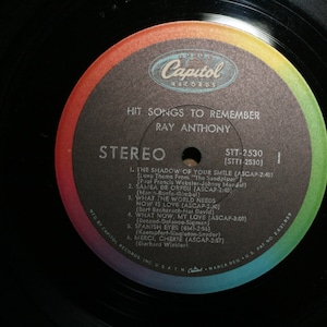 Ray Anthony Hit Songs to Remember Vinyl, Record, LP - Etsy