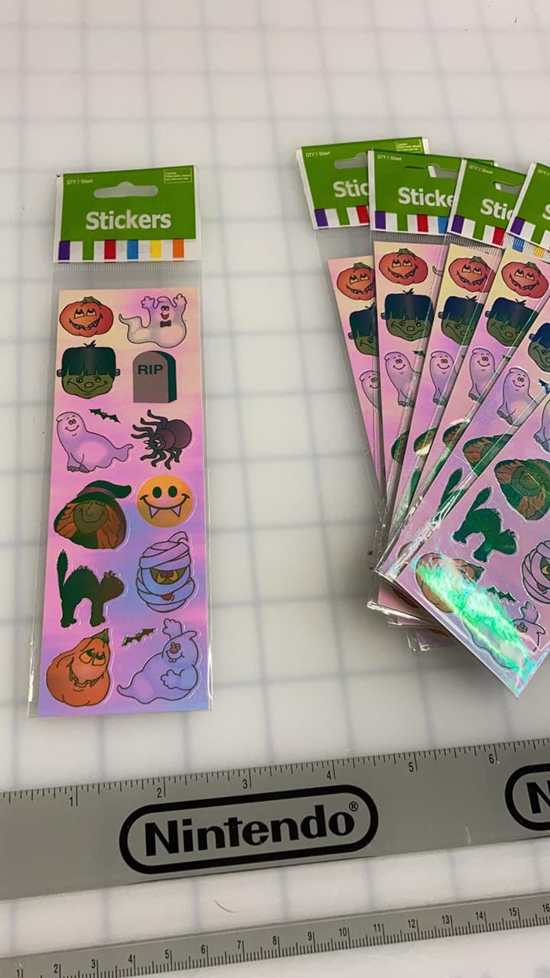 Halloween Stickers 1 Sheet Mummy, Ghosts, Witch, Cat, Frankenstein ...
