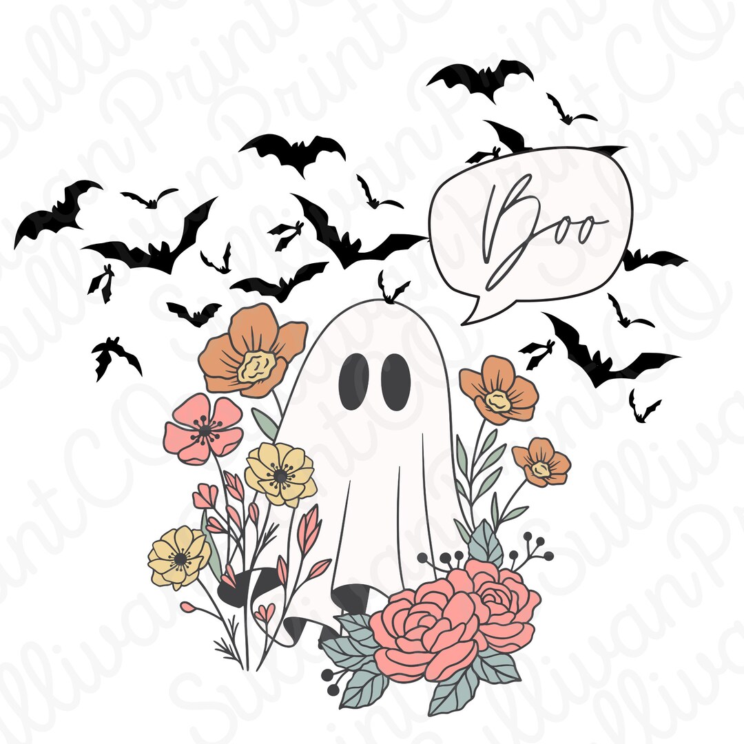 Floral Ghost SVG PNG JPG Trendy Halloween Halloween Svg - Etsy