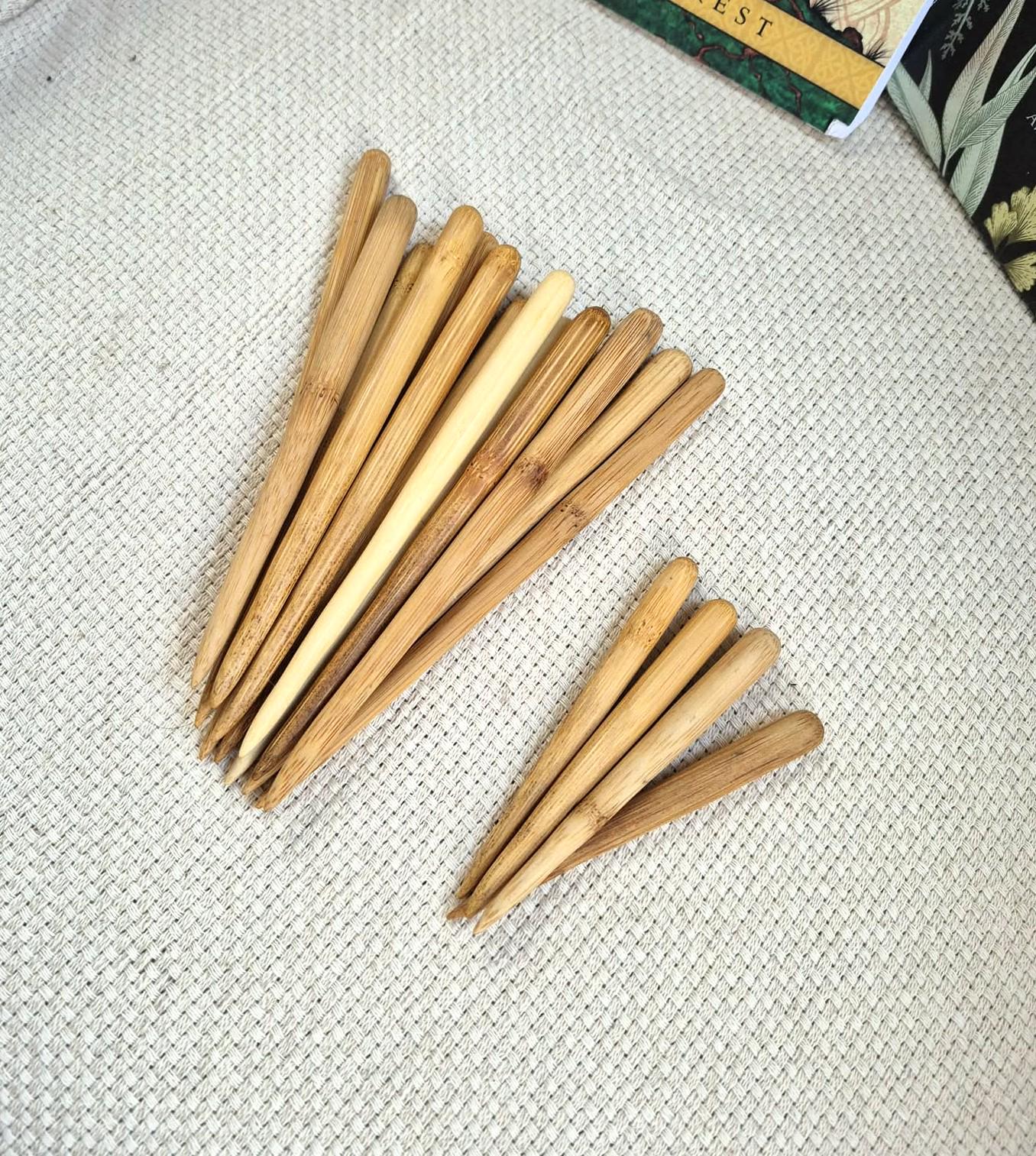 Hand Carved Bamboo Shawl Pin / Hair Stick - Etsy