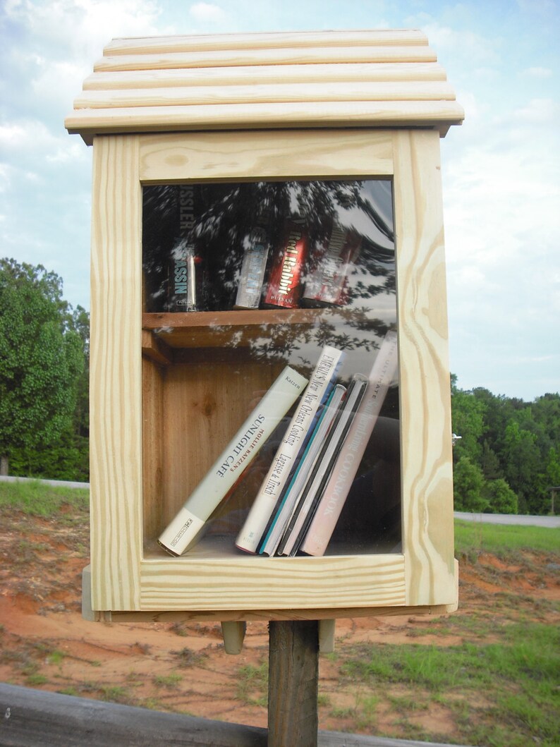 Unfinished Library Book Exchange Box 2 SHELF FREE SHIPPING Etsy unfinished-library-book-exchange-box-2-shelf-free-shipping-etsy