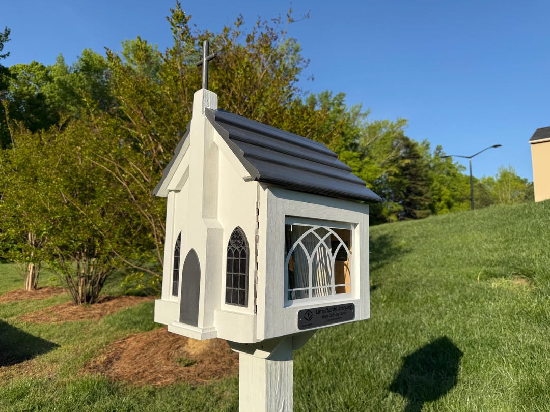 Painted Church Little Free Library, Post Mount Included - Etsy