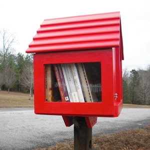 Little House on a Stick, Neighborhood Book Library, Painted ONE Color ...