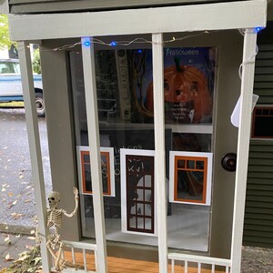 Custom “L” Shaped Library, Pantry, and Geocache, Shingled Roof, Front ...