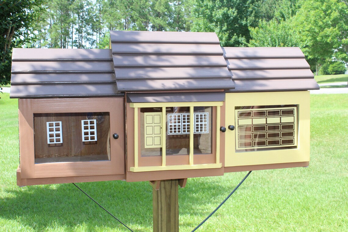 Custom Library Book Box Triple Wide Painted 3 Colors With - Etsy