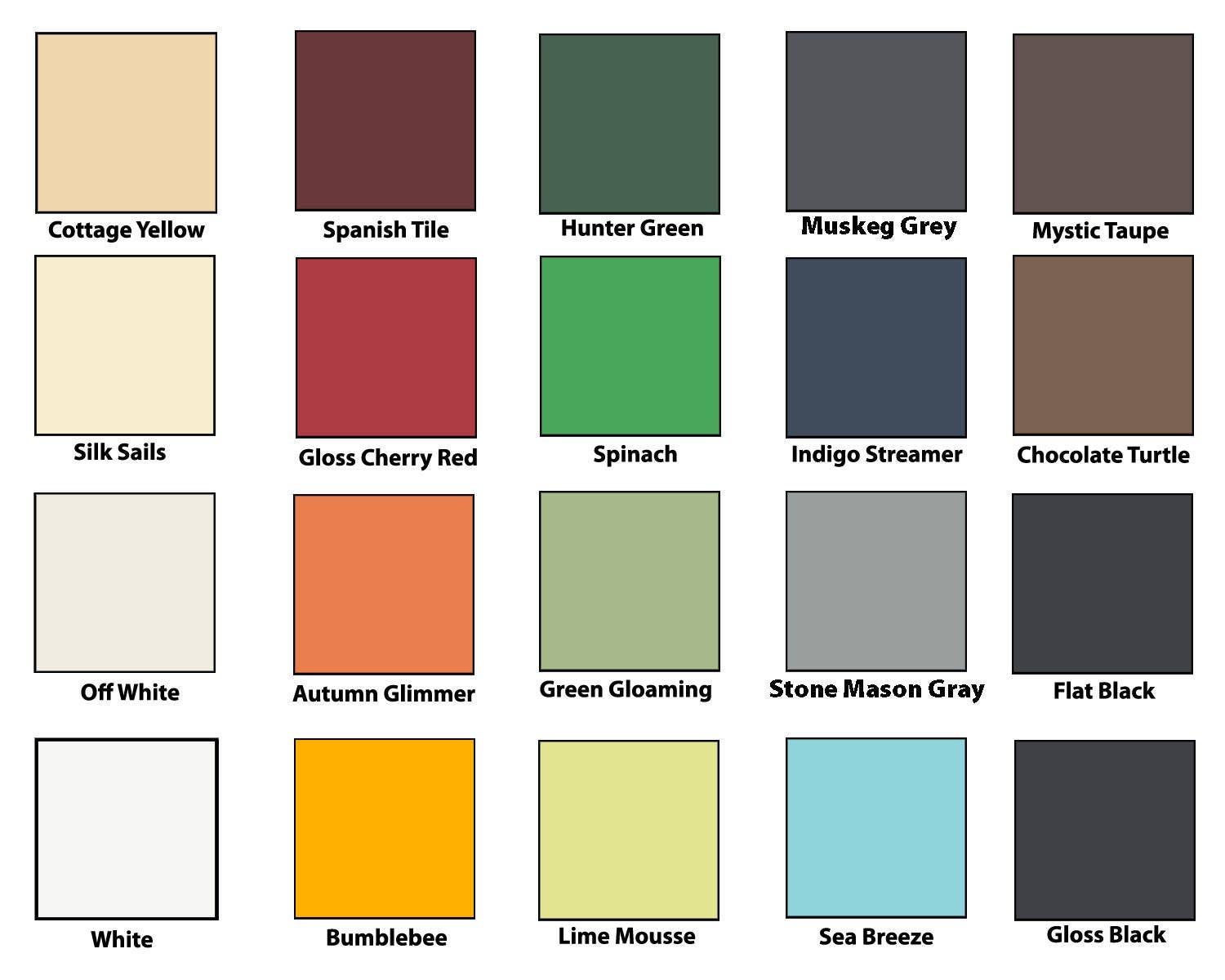 Color Chart for Our Houses and Other Items - Etsy