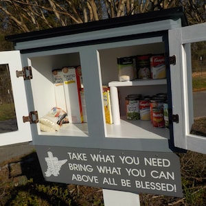 Little Free Pantry--one Color With Metal Roof and Two Doors, Loose Post ...