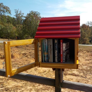 Little House on a Stick, Book Box, Library STAINED, Choice of Roof ...
