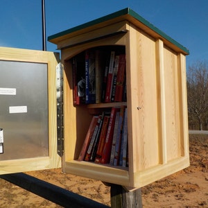 Fall Sale, FREE SHIPPING, Unfinished, Book Exchange Box, Neighborhood ...