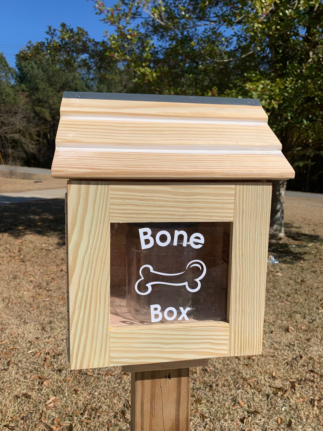 Custom XL Dog Bone Box, Wooden Roof, Graphics, and Plexiglass in ...