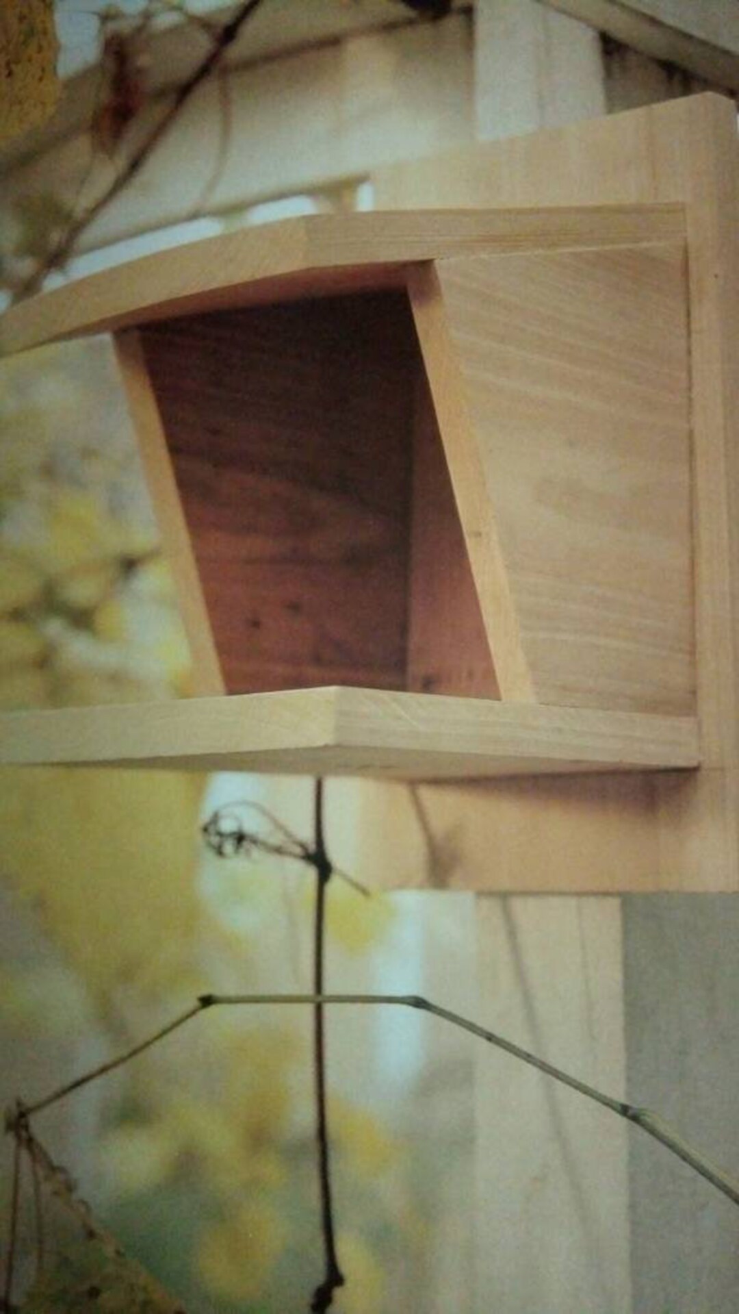 American Robin Nesting Box, Nesting Shelf, Large Bird House, Metal Roof ...