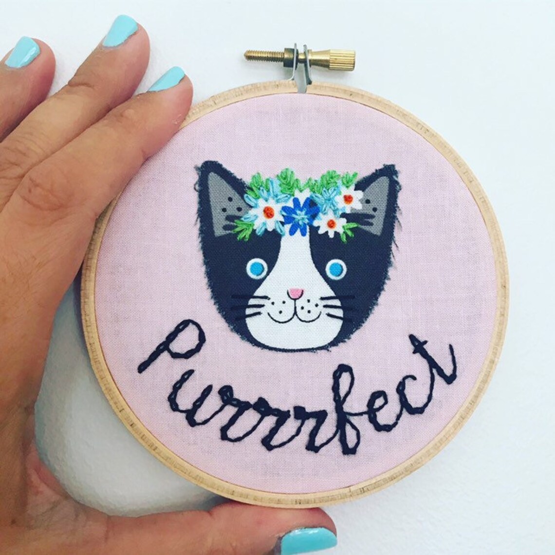 Purrrfect Embroidery Hoop Art. Cat Lover Gift Crazy Cat Lady. | Etsy