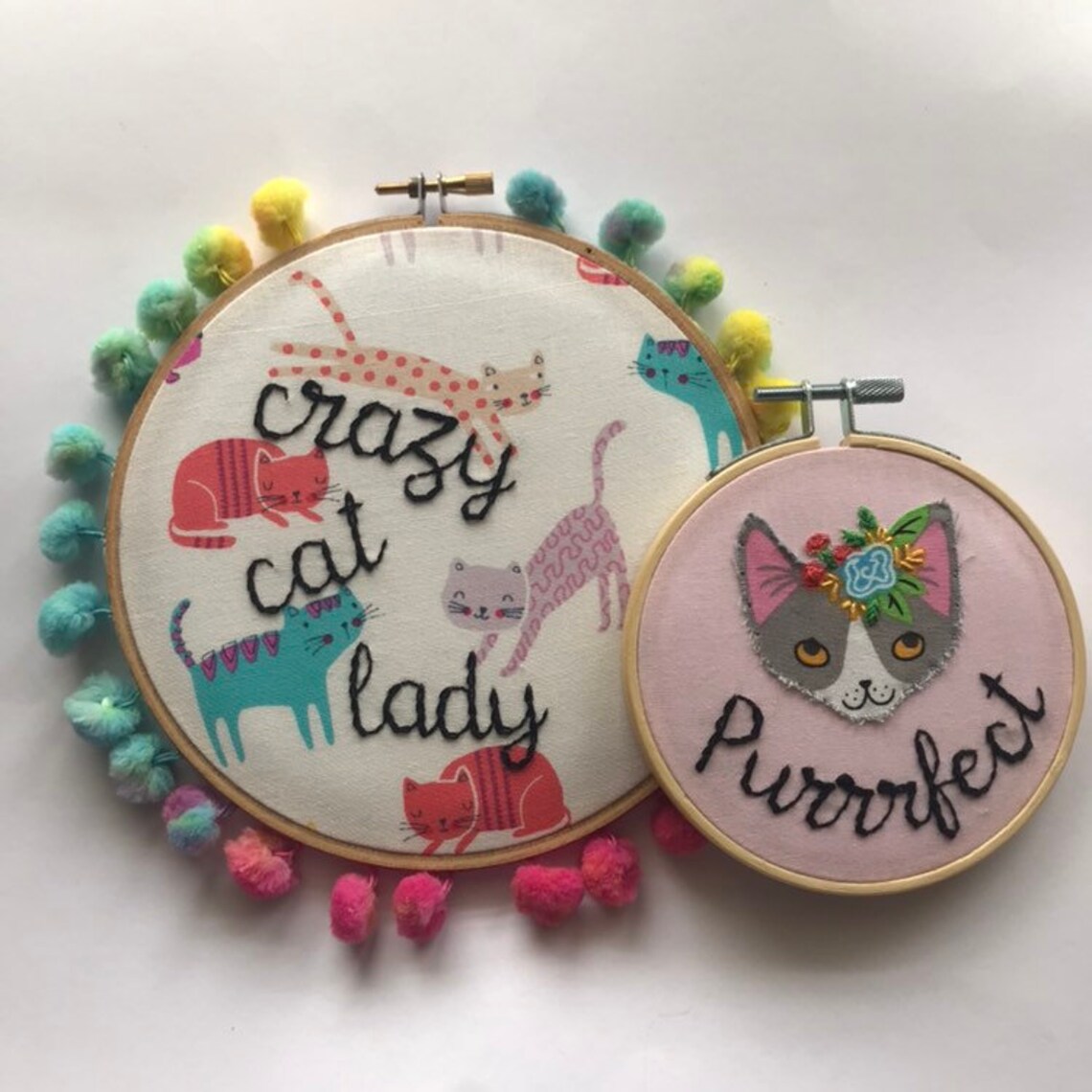 Purrrfect Embroidery Hoop Art. Cat Lover Gift Crazy Cat Lady. | Etsy