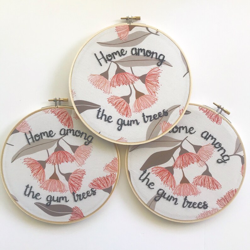 Home Among the Gum Trees Embroidery Hoop Art. Australian Gift. - Etsy ...