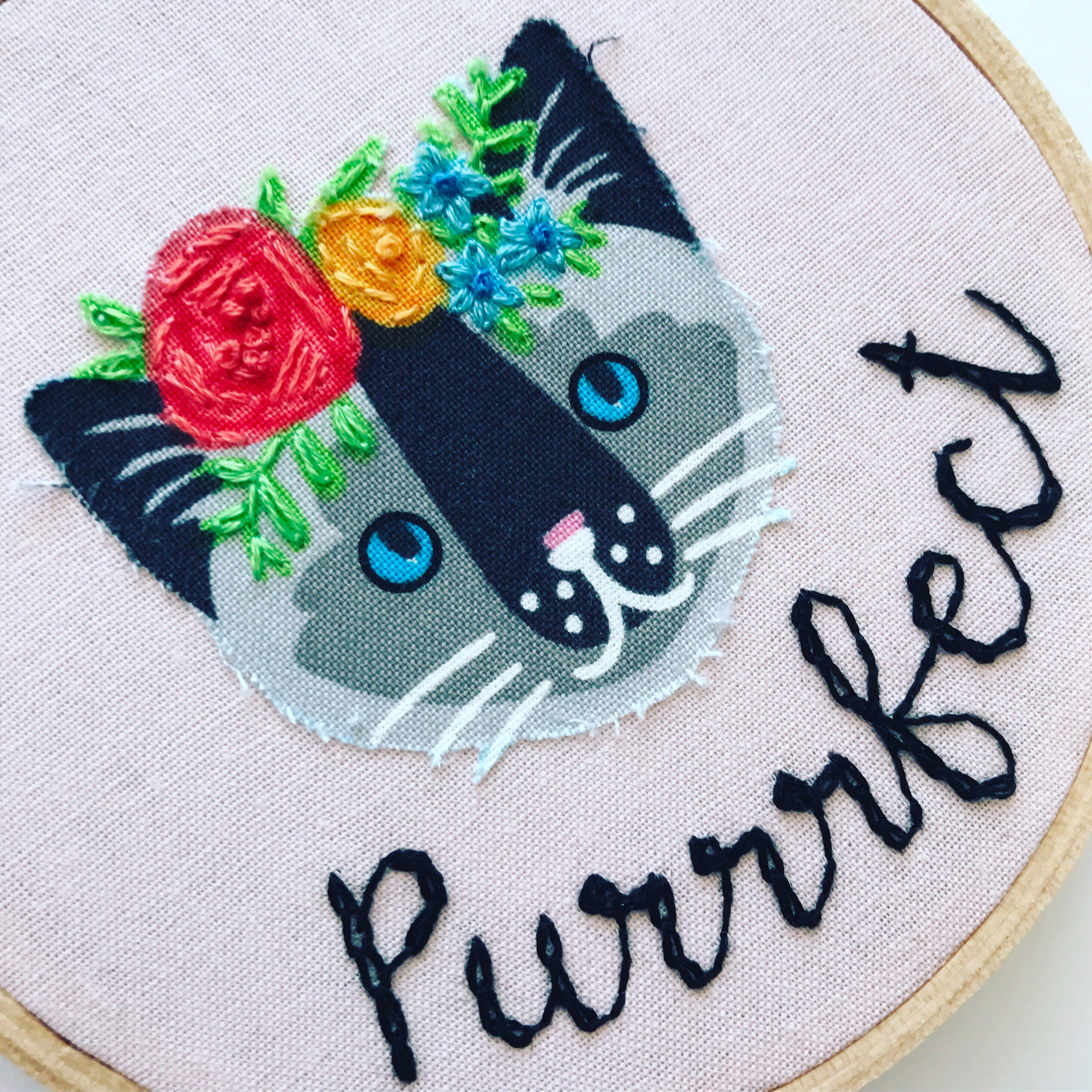 Purrrfect Embroidery Hoop Art. Cat Lover Gift Crazy Cat Lady. | Etsy