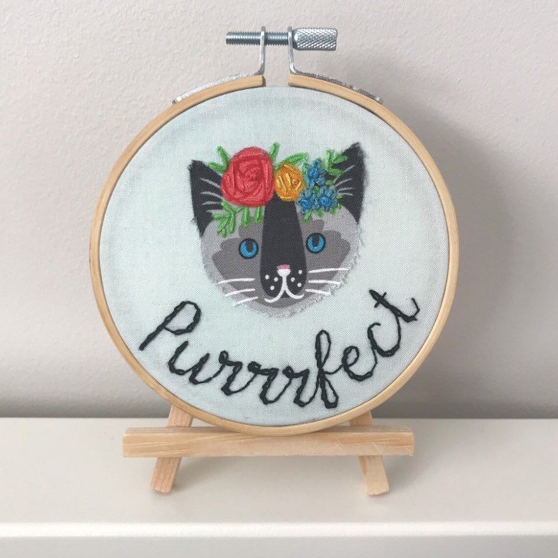Purrrfect Embroidery Hoop Art. Cat Lover Gift Crazy Cat Lady. | Etsy