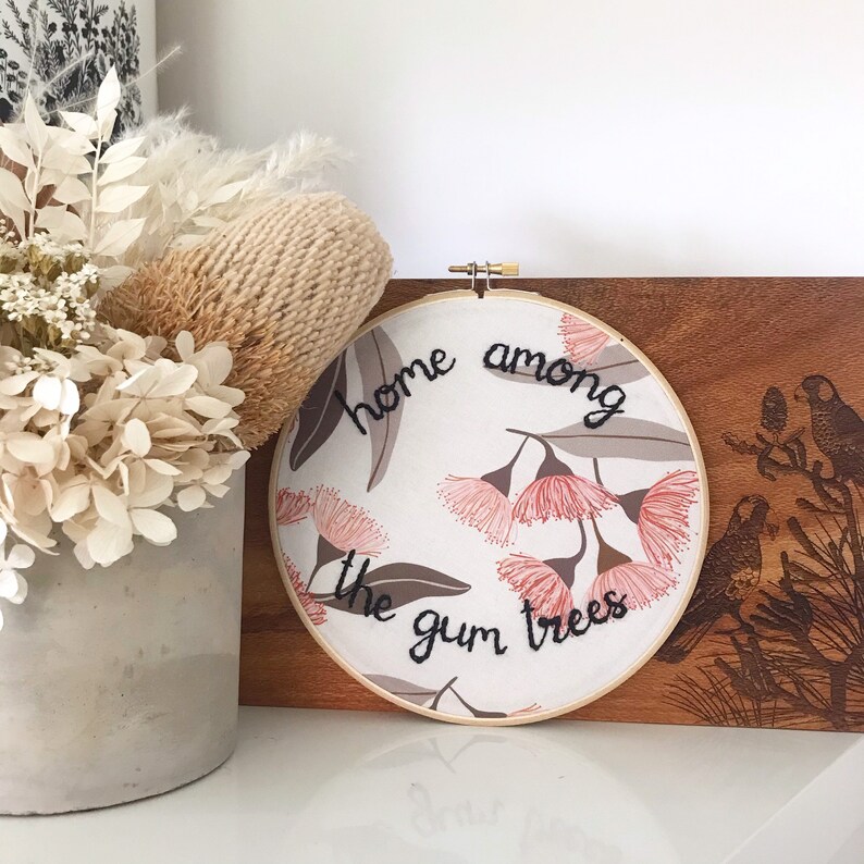 Home Among the Gum Trees Embroidery Hoop Art. Australian Gift. - Etsy ...