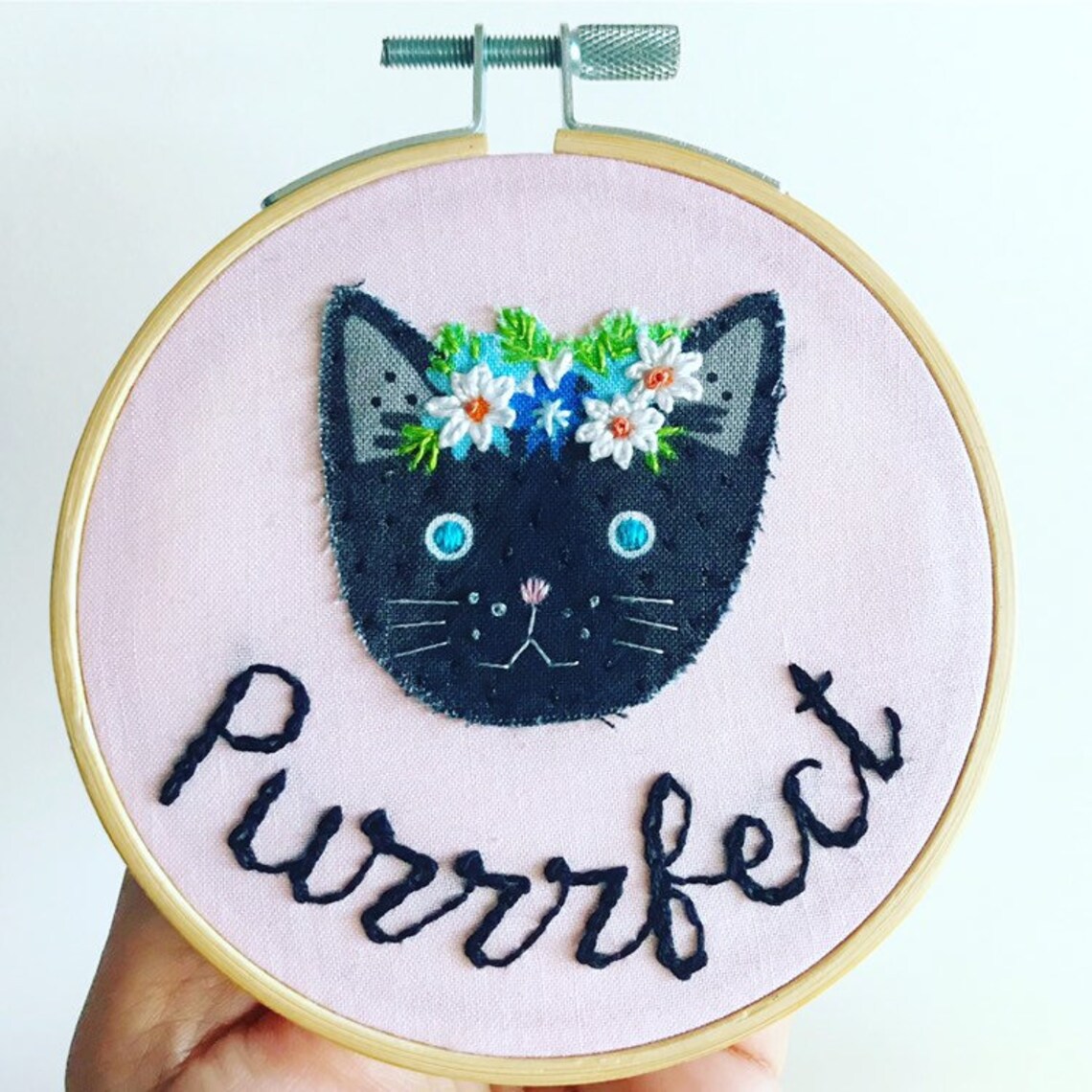 Purrrfect Embroidery Hoop Art. Cat Lover Gift Crazy Cat Lady. | Etsy