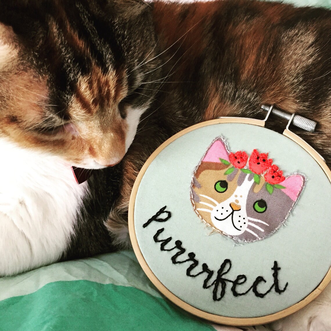 Purrrfect Embroidery Hoop Art. Cat Lover Gift Crazy Cat Lady. | Etsy