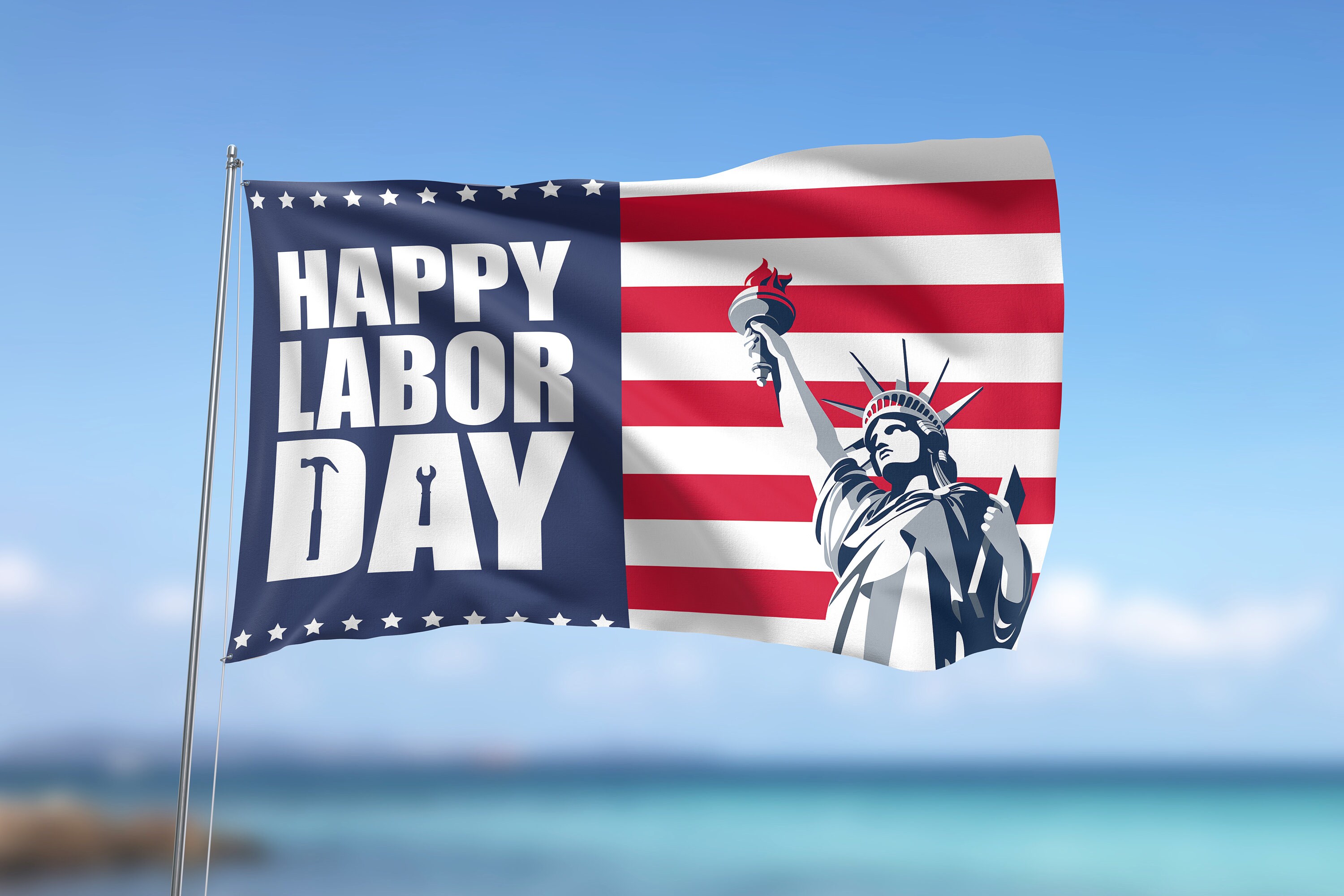 Happy Labor Day Flag