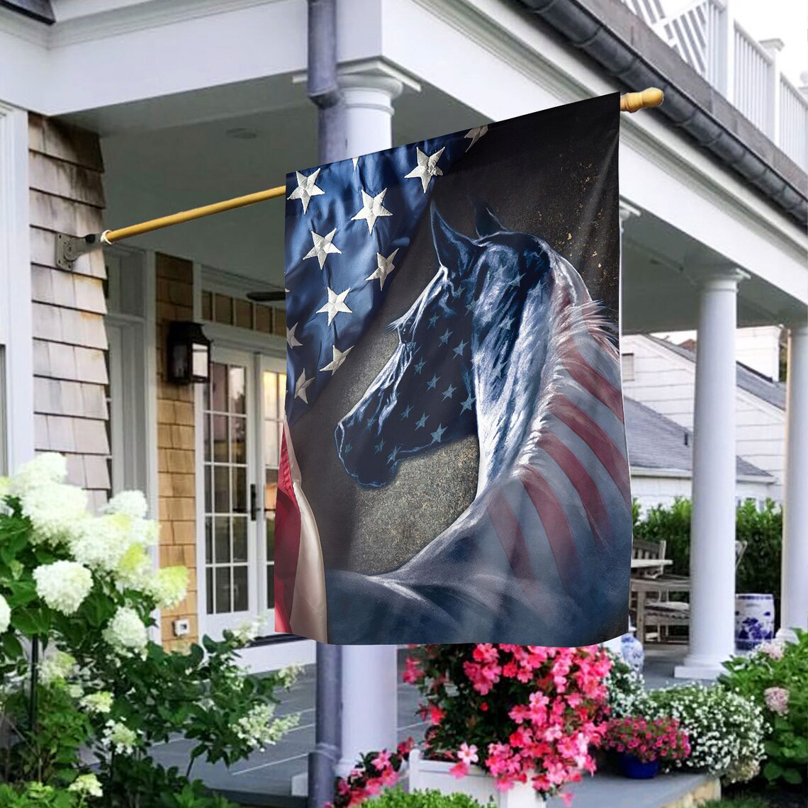 Horse Flag Happy Independence Flag American Horse Flag - Etsy